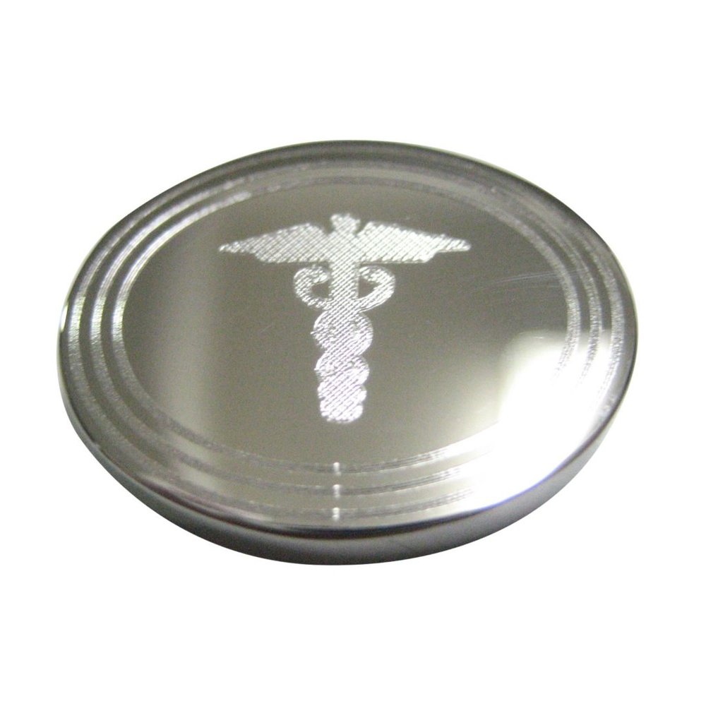 Oval Caduceus Medical Symbol Magnet - Gem